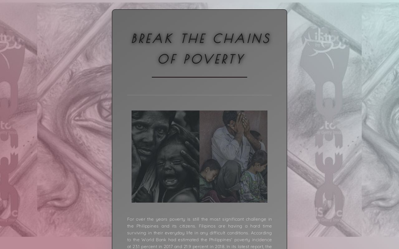 BREAK THE CHAINS OF POVERTY - Bangahon